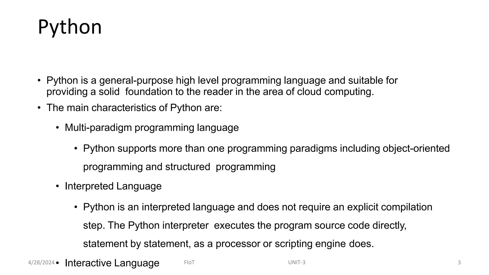 FIot_Unit-3 fundAMENTALS OF IOT BASICS.pptx | Programming Languages | Computing