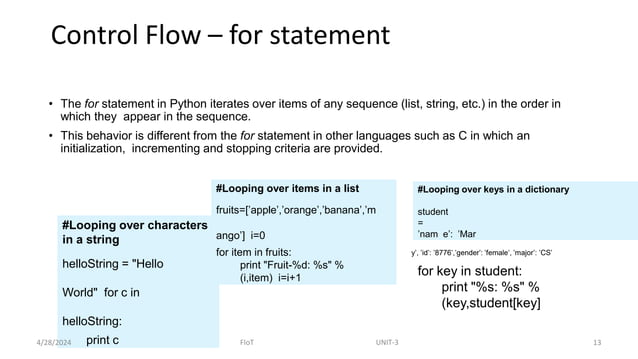 FIot_Unit-3 fundAMENTALS OF IOT BASICS.pptx | Programming Languages | Computing