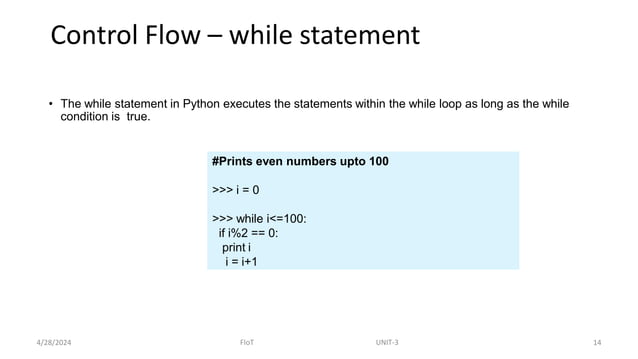 Fiotunit 3 Fundamentals Of Iot Basicspptx Programming Languages Computing