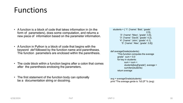 FIot_Unit-3 fundAMENTALS OF IOT BASICS.pptx | Programming Languages | Computing