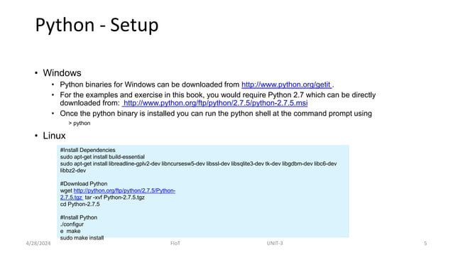 FIot_Unit-3 fundAMENTALS OF IOT BASICS.pptx | Programming Languages | Computing