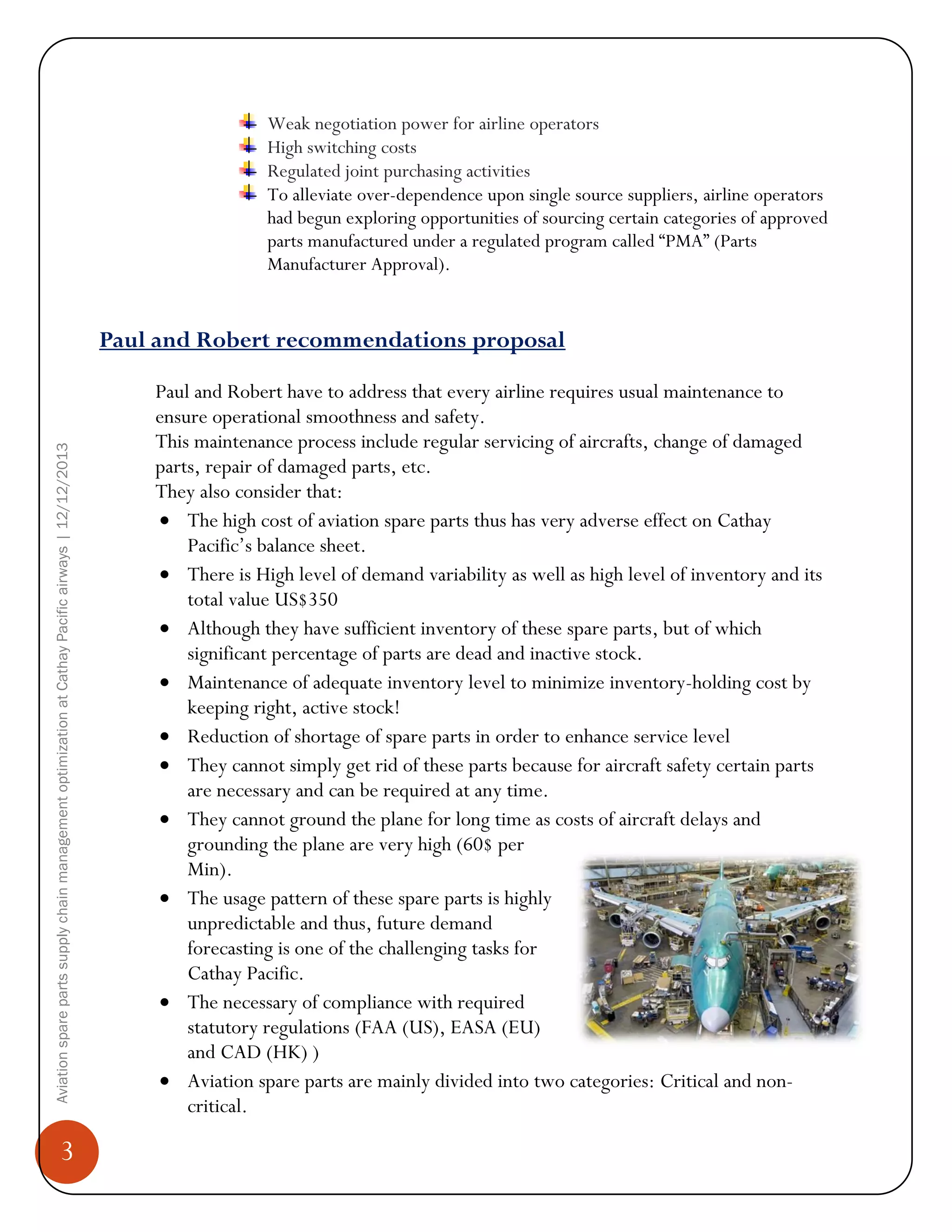 Aviation spare parts supply chain management optimization at Cathay ...