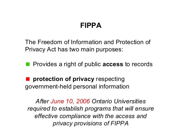 FIPPA Implementation - June 2006