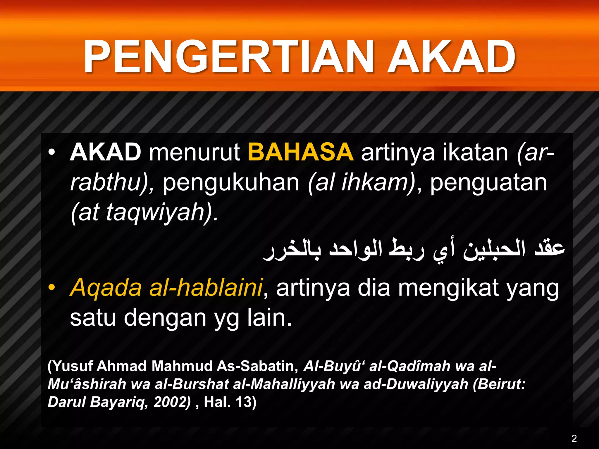 Fiqh AKAD - Rendra Fr-STIT Sirojul Falah Bogor | PDF
