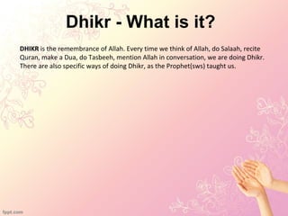 Fiqh of adhkar/Zikr/Dhikr | PPT