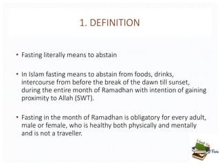 Fiqh of Ramadhan and Fasting | PPTX