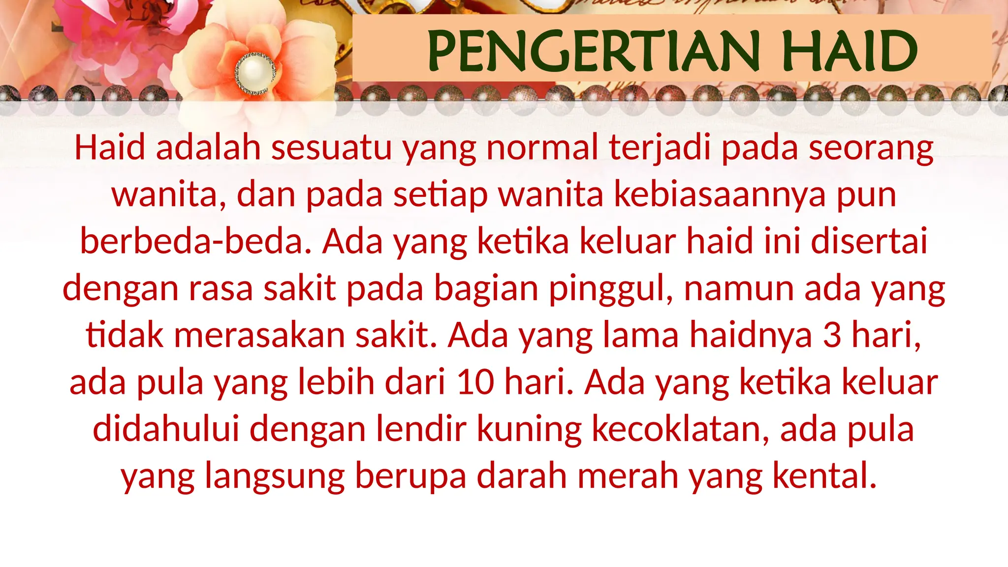 Pengetahuan Fiqih seputar wanita tentang haid | PPTX