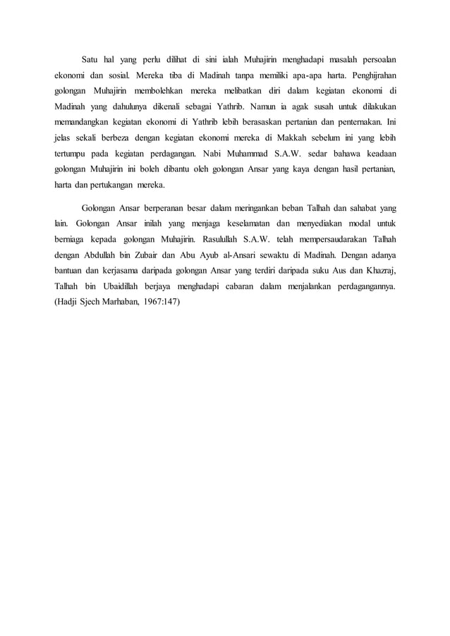 Keusahawanan Talhah bin Ubaidillah | PDF