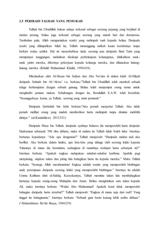 Keusahawanan Talhah bin Ubaidillah | PDF