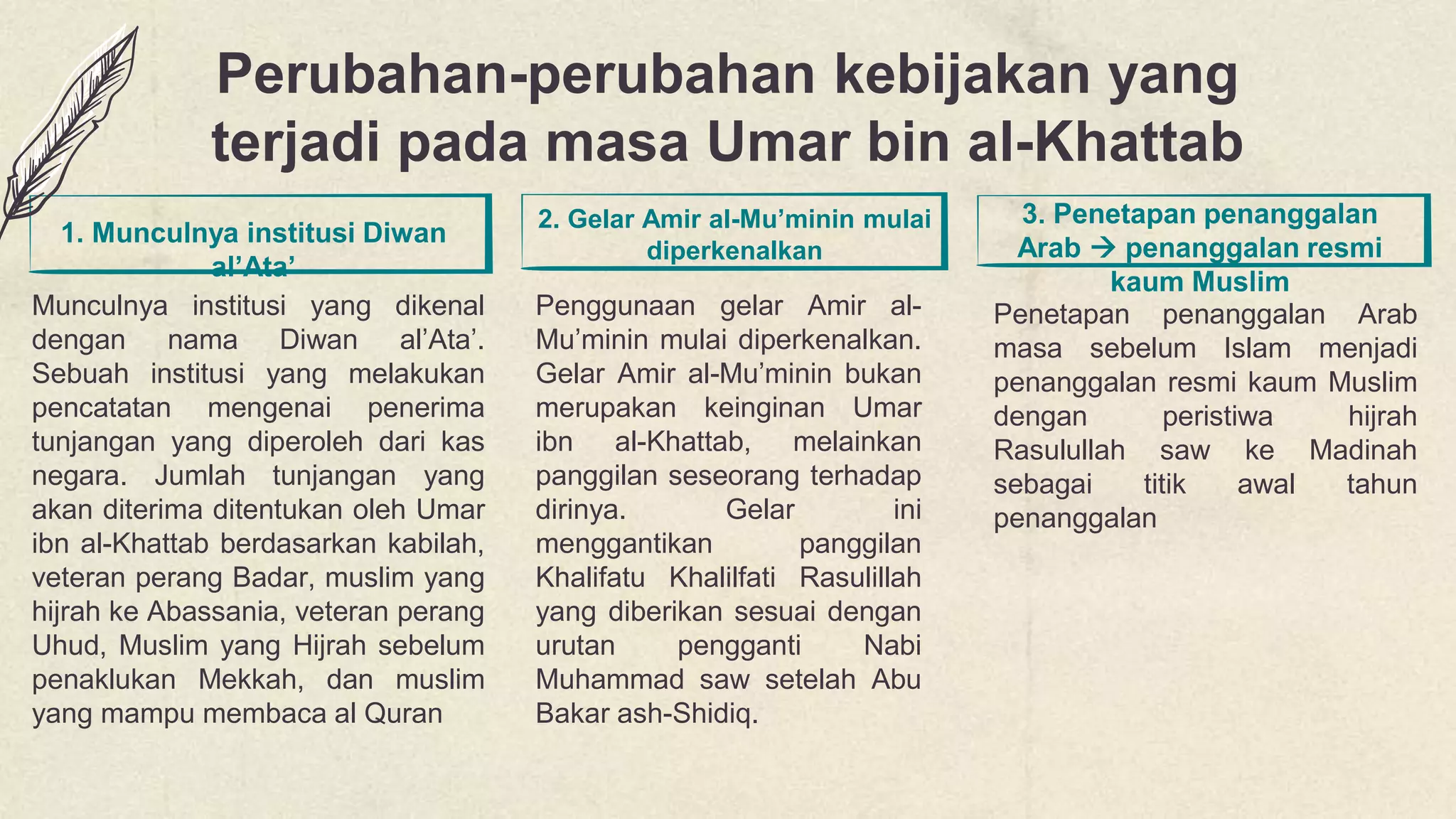 Ketatanegaraan Era Abu Bakar dan Umar bin Khattab | PPTX