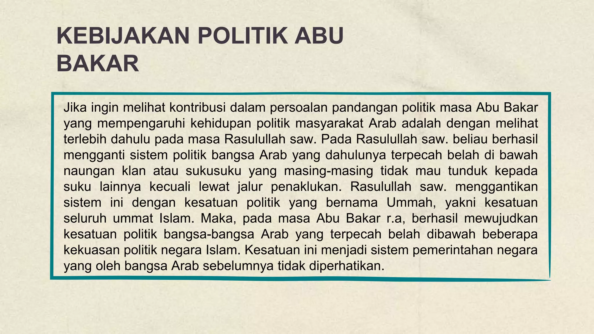 Ketatanegaraan Era Abu Bakar dan Umar bin Khattab | PPTX