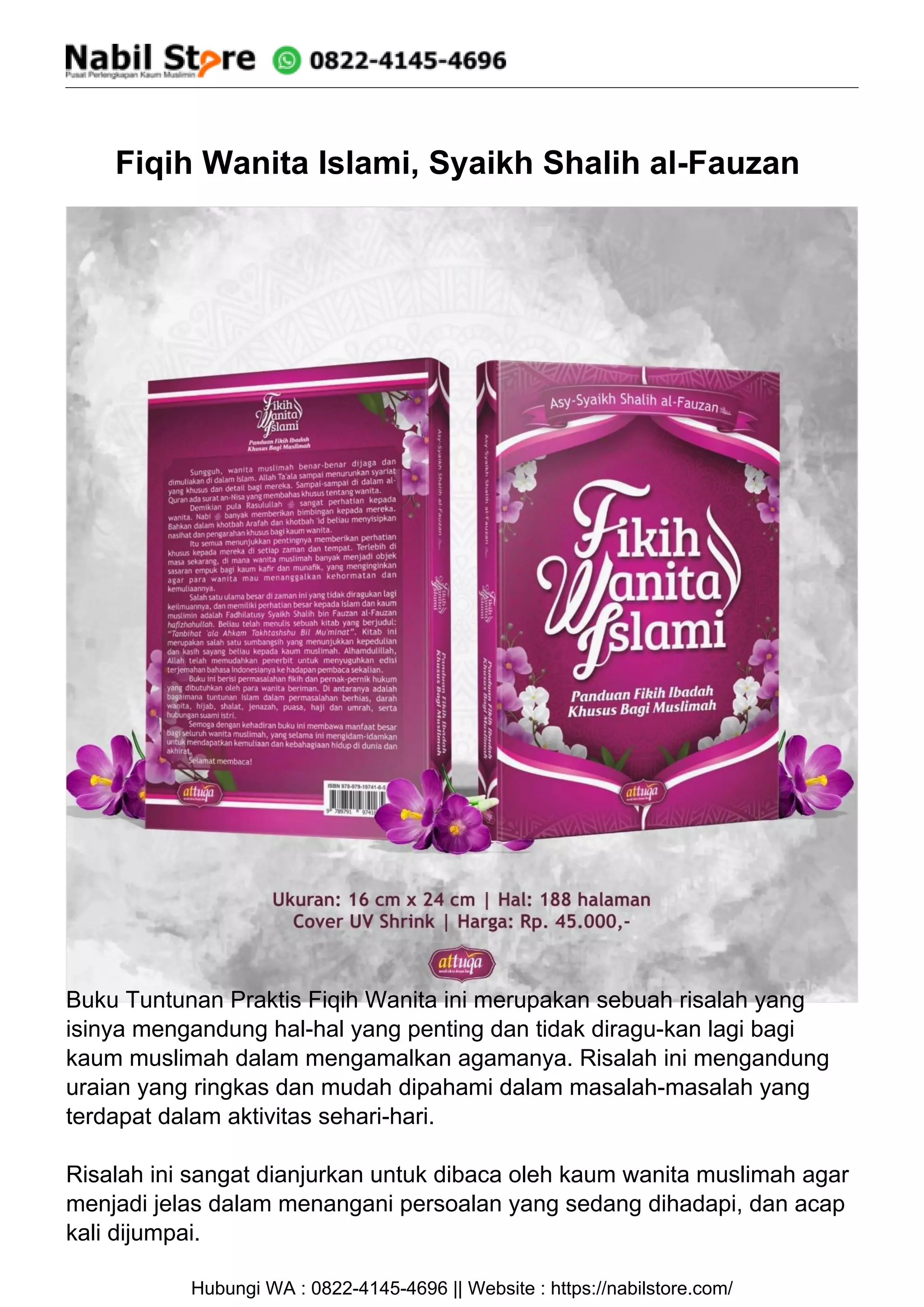 Toko Buku Fiqih wanita-islami-syaikh-shalih-al-fauzan | PDF