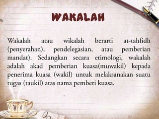 Kafalah dan wakalah | PPTX