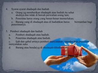 Fiqih tentang waqaf, hibah, dan sadaqah | PPTX
