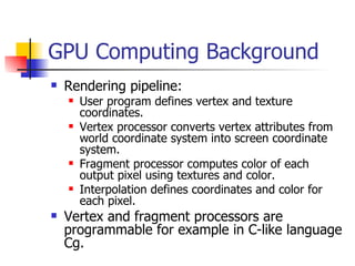 FIR filter on GPU | PPT | Computing | Technology & Computing