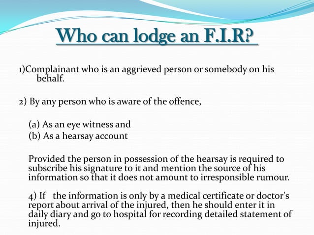 FIR- First Information Report