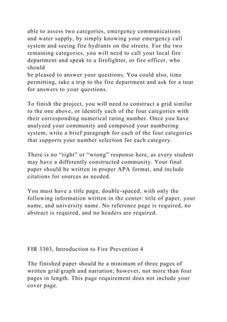 FIR 3303, Introduction to Fire Prevention 1 Course Descr.docx