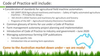 Regulatory Frameworks and Standards for Agricultural Robots: what is ...