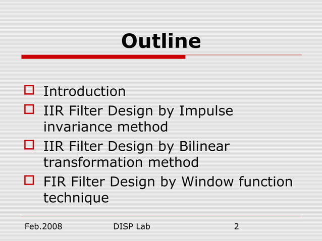 Fir and iir filter_design | PPT | Digital Audio | Computer Software and ...