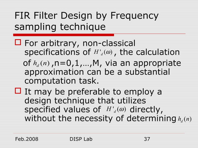 Fir and iir filter_design | PPT | Digital Audio | Computer Software and ...