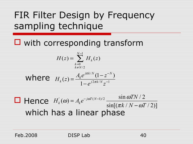 Fir and iir filter_design | PPT | Digital Audio | Computer Software and ...