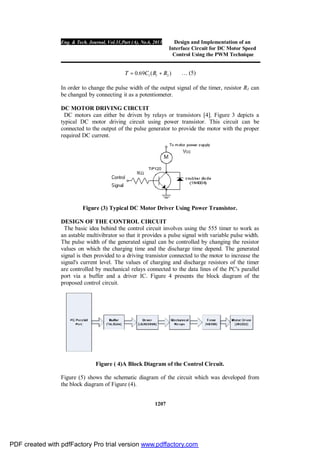 Design and Implementation of an Interface Circuit for DC Motor Speed ...