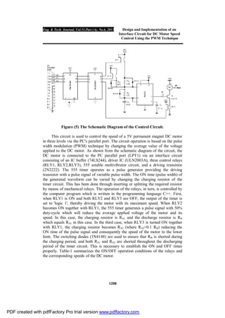 Design and Implementation of an Interface Circuit for DC Motor Speed ...
