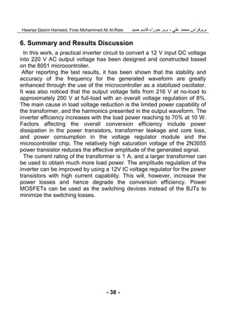 Design and Implementation of a Microcontroller Based DC/AC Inverter | PDF