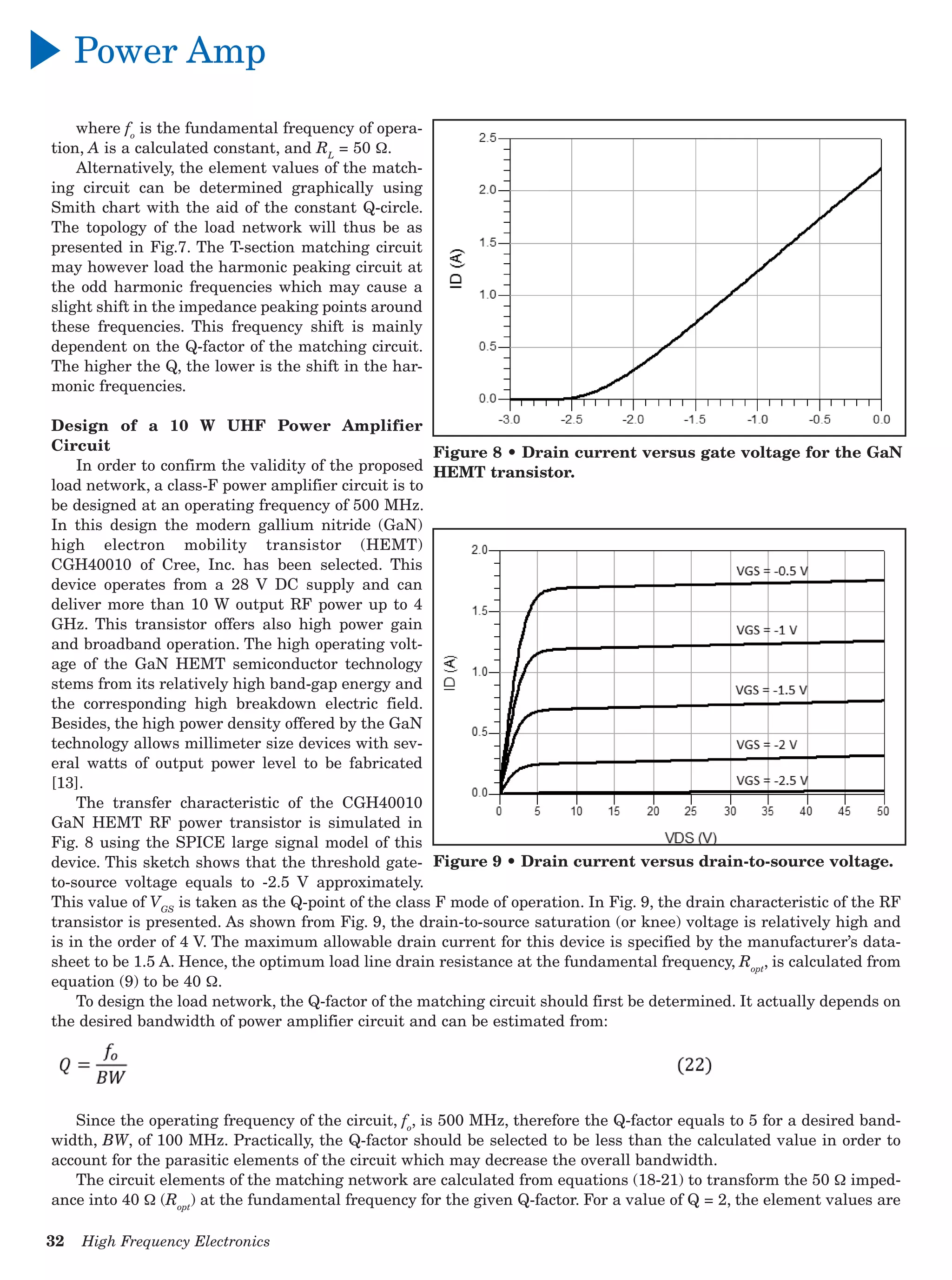 Class-F RF Power Amplifier with a New Load Network Configuration | PDF