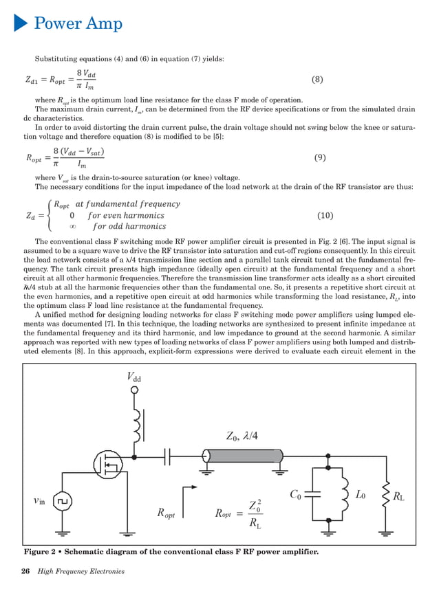 Class-F RF Power Amplifier with a New Load Network Configuration | PDF