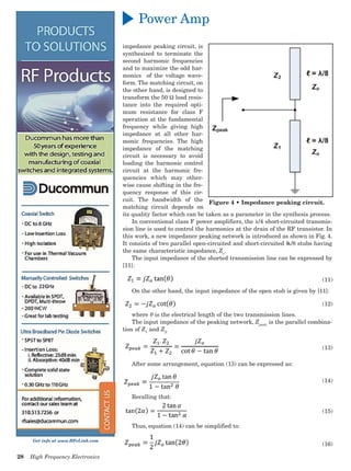Class-F RF Power Amplifier with a New Load Network Configuration | PDF