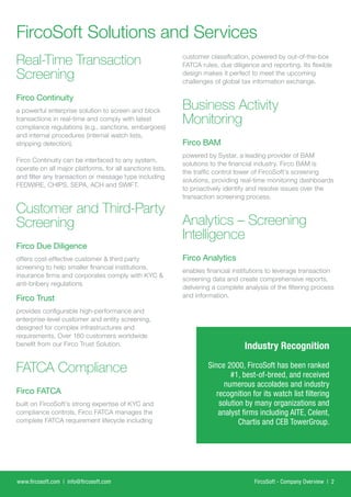 FircoSoft Company Overview | PDF
