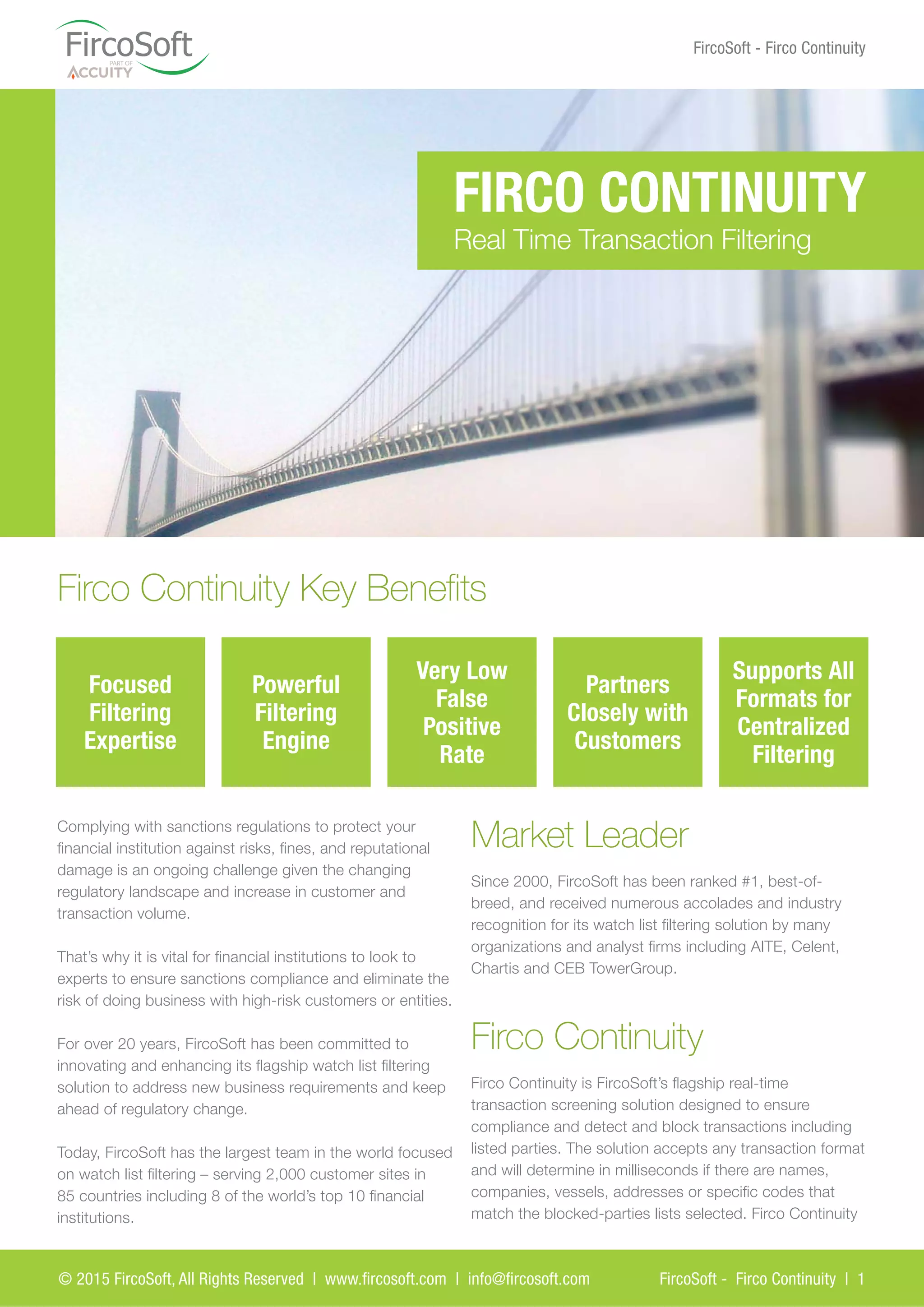 Firco Continuity | PDF