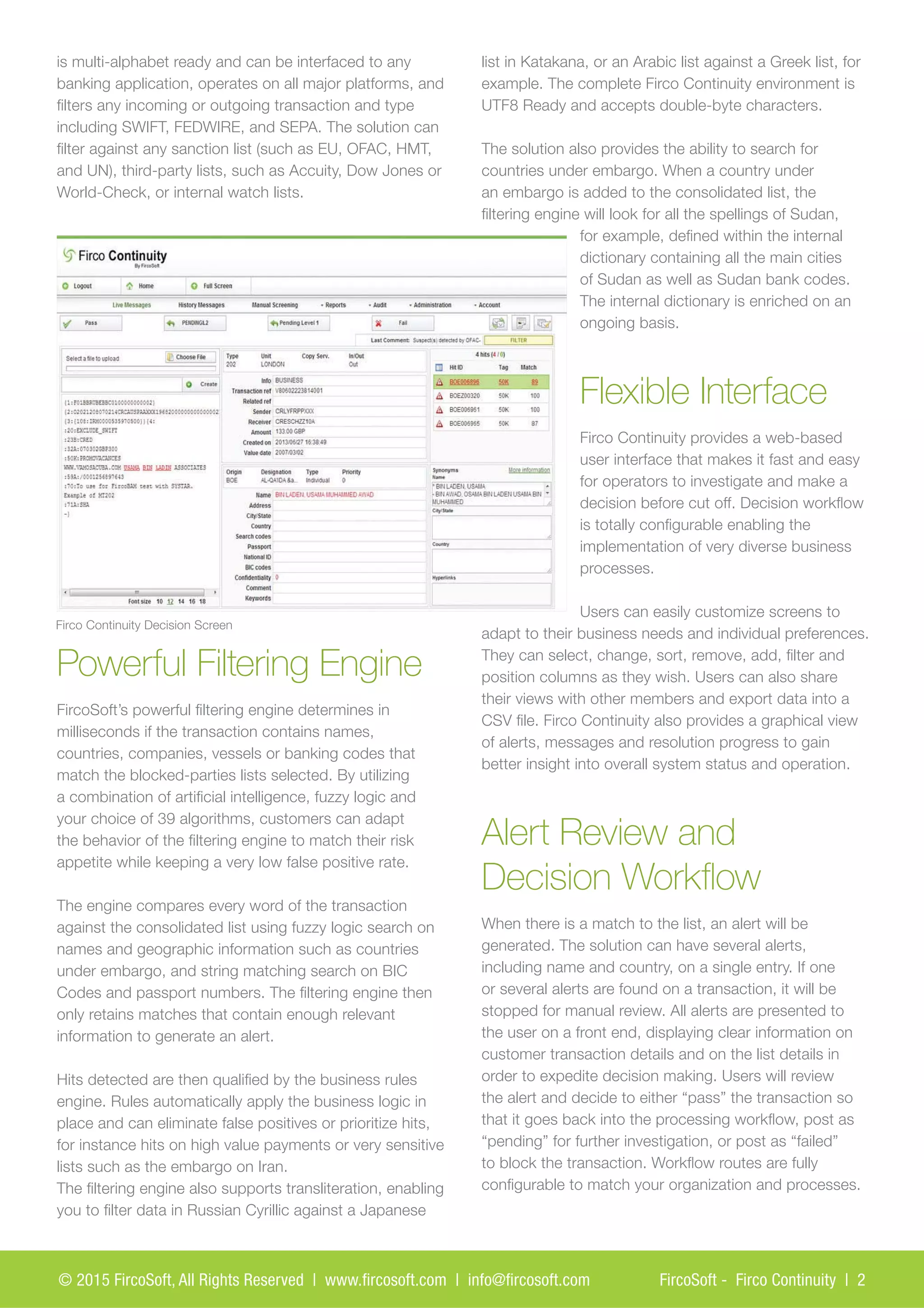 Firco Continuity | PDF