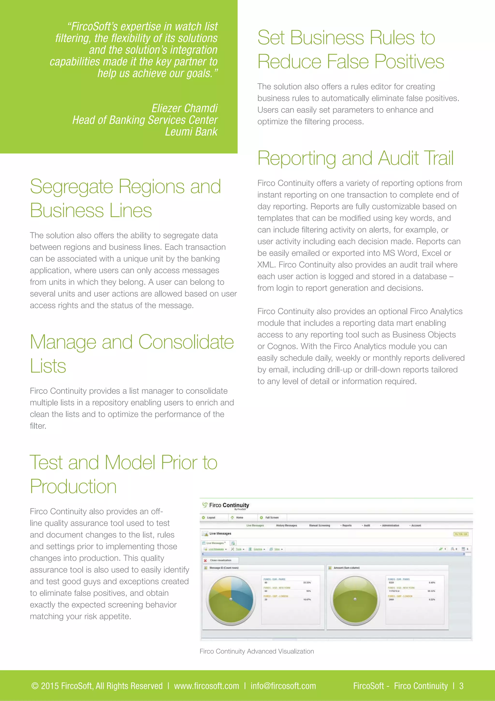 Firco Continuity | PDF