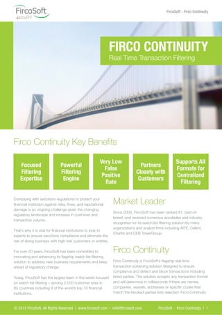 Firco Continuity - Español | PDF