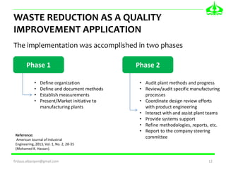 APPLYING LEAN SIX SIGMA FOR WASTE REDUCTION IN A MANUFACTURING ...