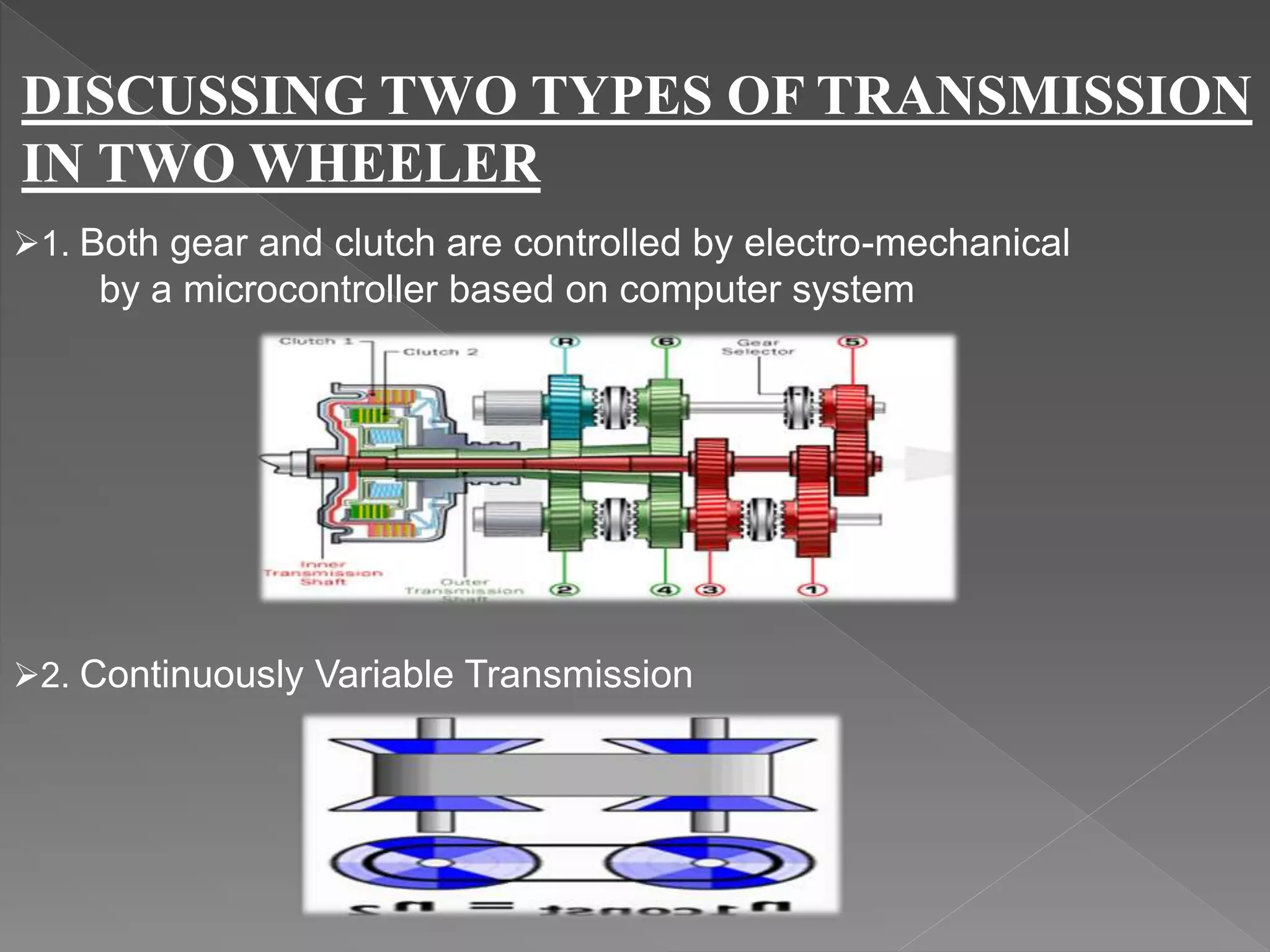 Automatic gear chaning system in two wheeler | PPTX