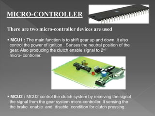 Automatic gear chaning system in two wheeler | PPTX