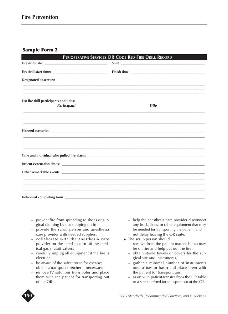 Operating Room Fire Drill