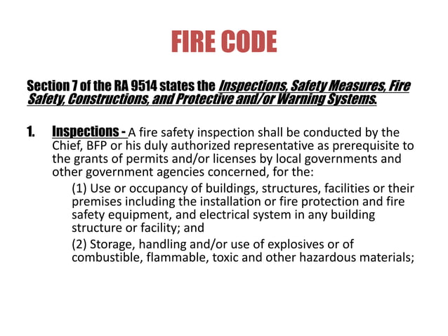 Fire code | PPT
