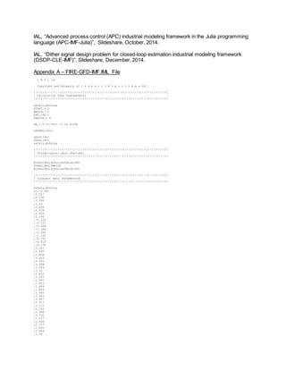 Finite Impulse Response Estimation of Gas Furnace Data in IMPL Industrial Modeling Framework ...