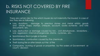 Fire-insurance policy and its applications i | PPT
