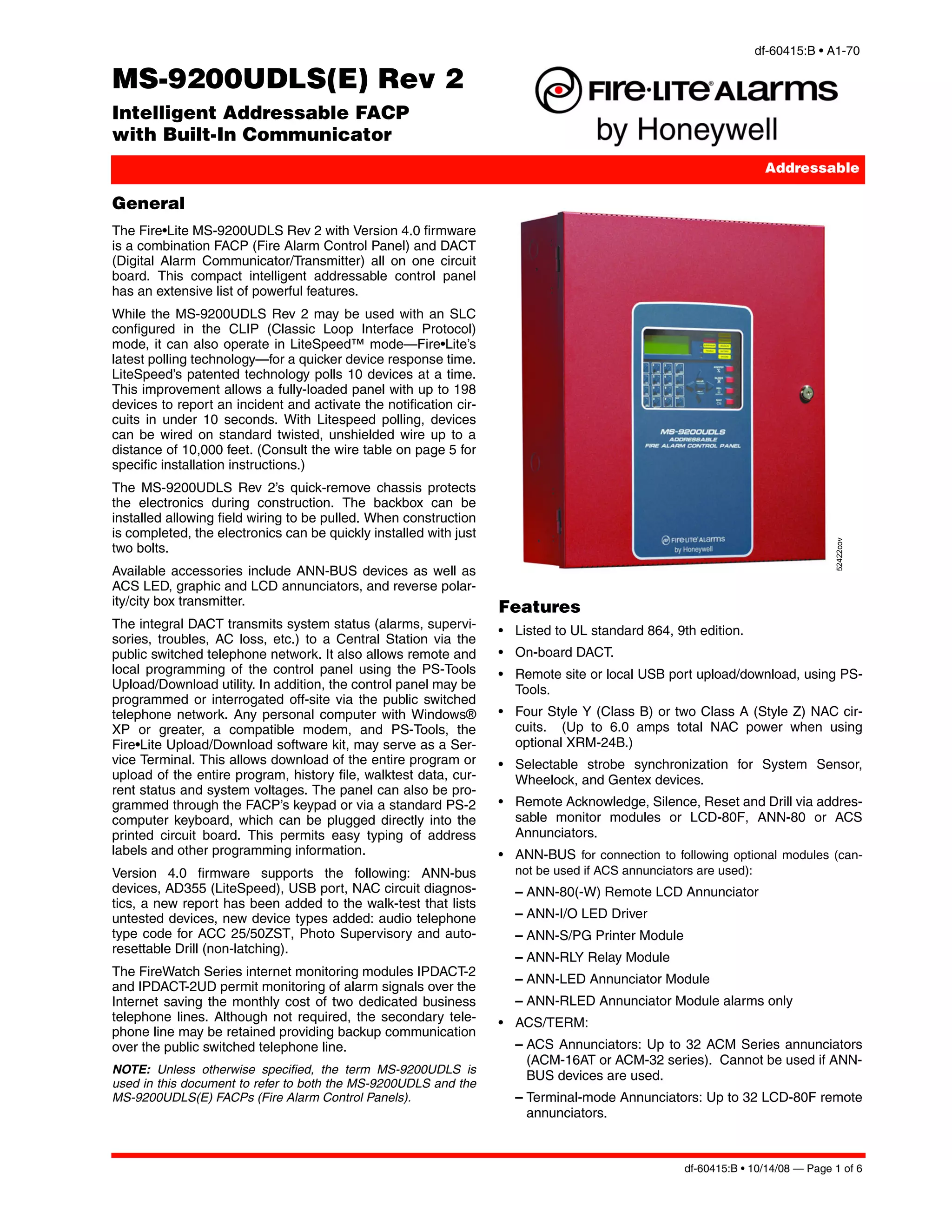 Fire Lite Ms 9200 Udls | PDF