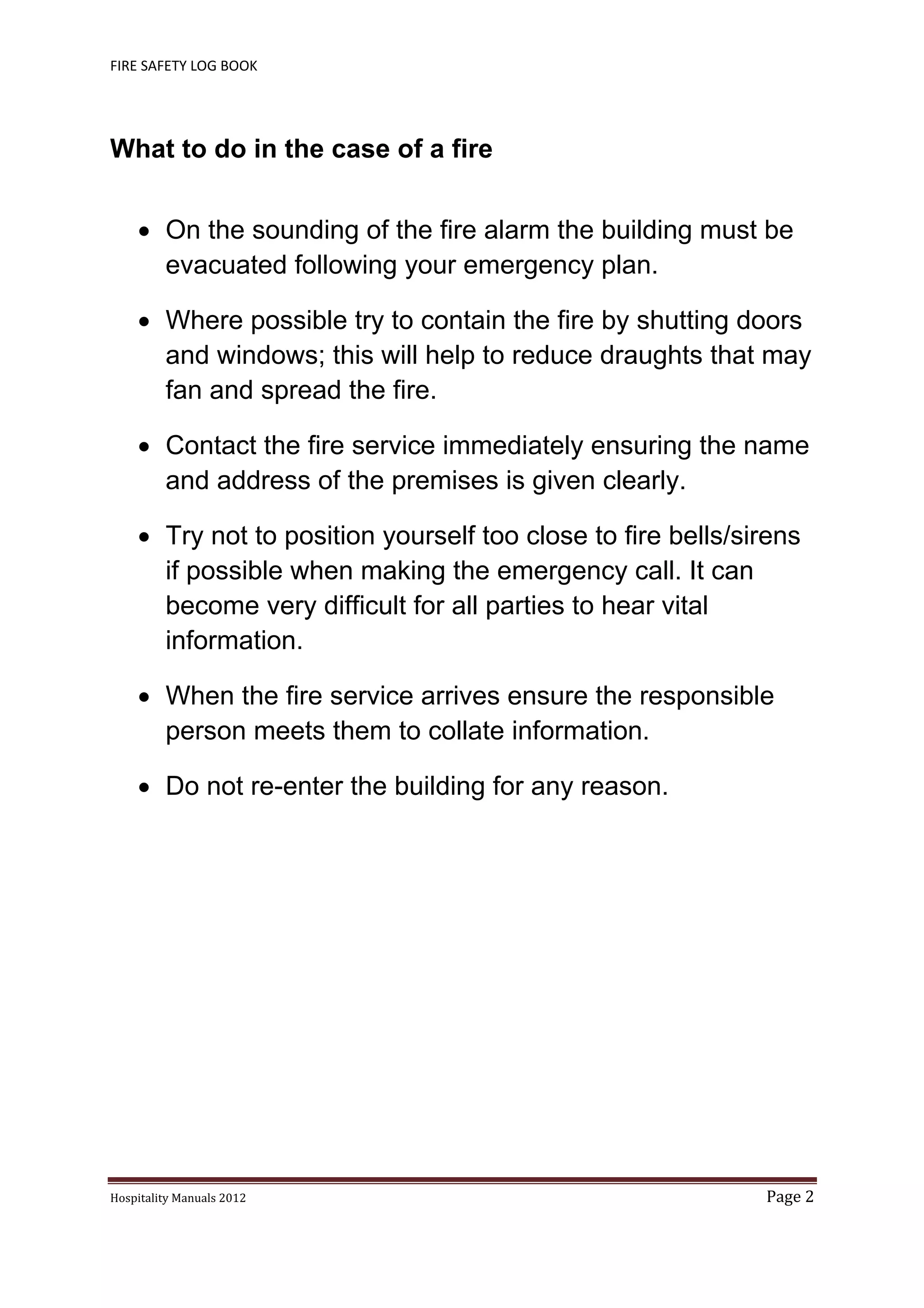 Fire safety-log-book-2012 | PDF