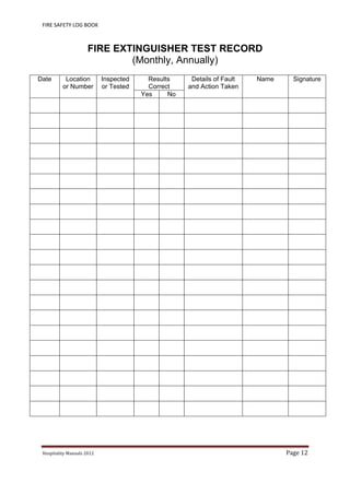 Fire safety-log-book-2012 | PDF