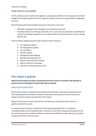 Fire safety-log-book-2012 | PDF