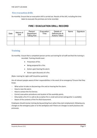 Fire safety-log-book-2012 | PDF