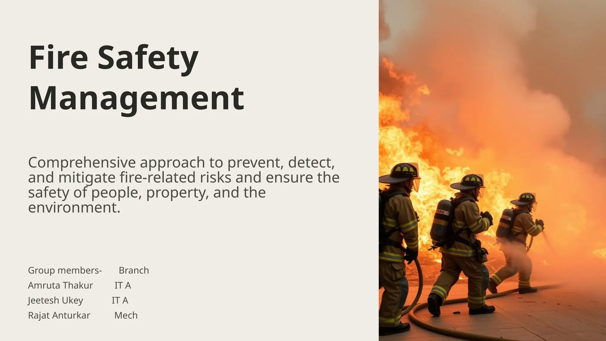 Fire-Safety-Management Presentation PPT. | PPTX | First Aid | Injuries