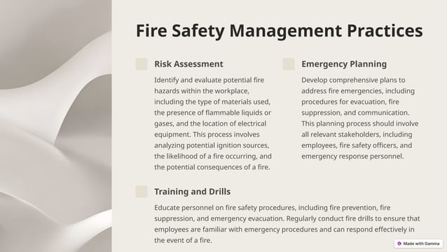Fire-Safety-Management Presentation PPT. | PPTX | First Aid | Injuries